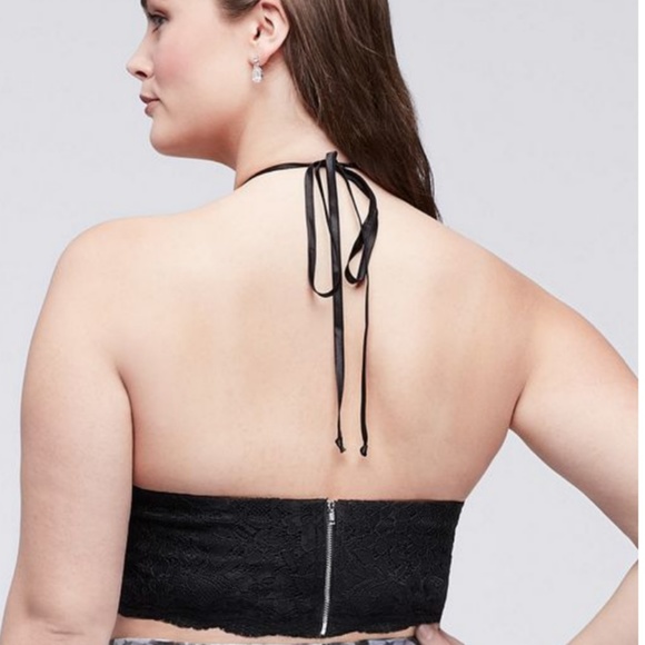 Blondie Nites | Dresses | Halter Lace Top With And Printed Charmeuse ...